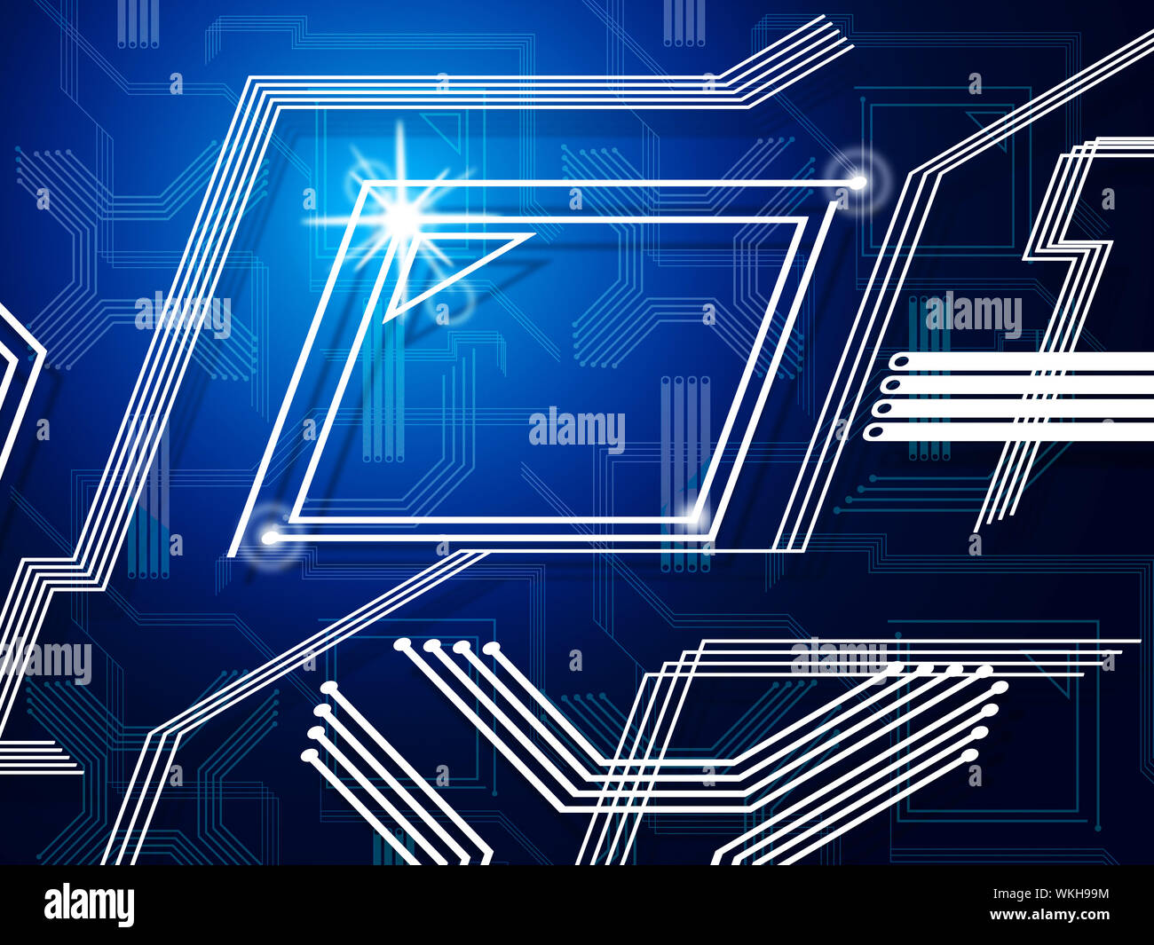 Blue Lines Background Showing Information Pathways And Web Stock Photo ...