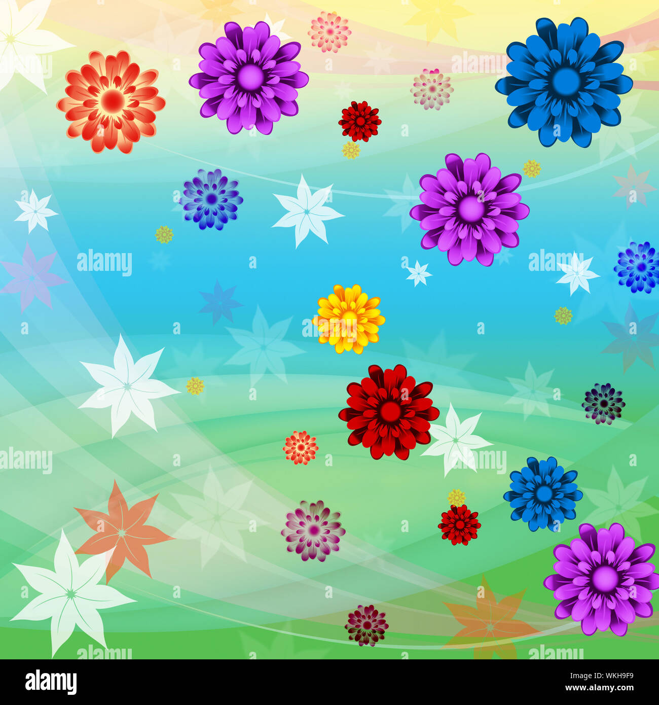Colorful Flowers Background Meaning Floral Growth And Beach Stock Photo ...
