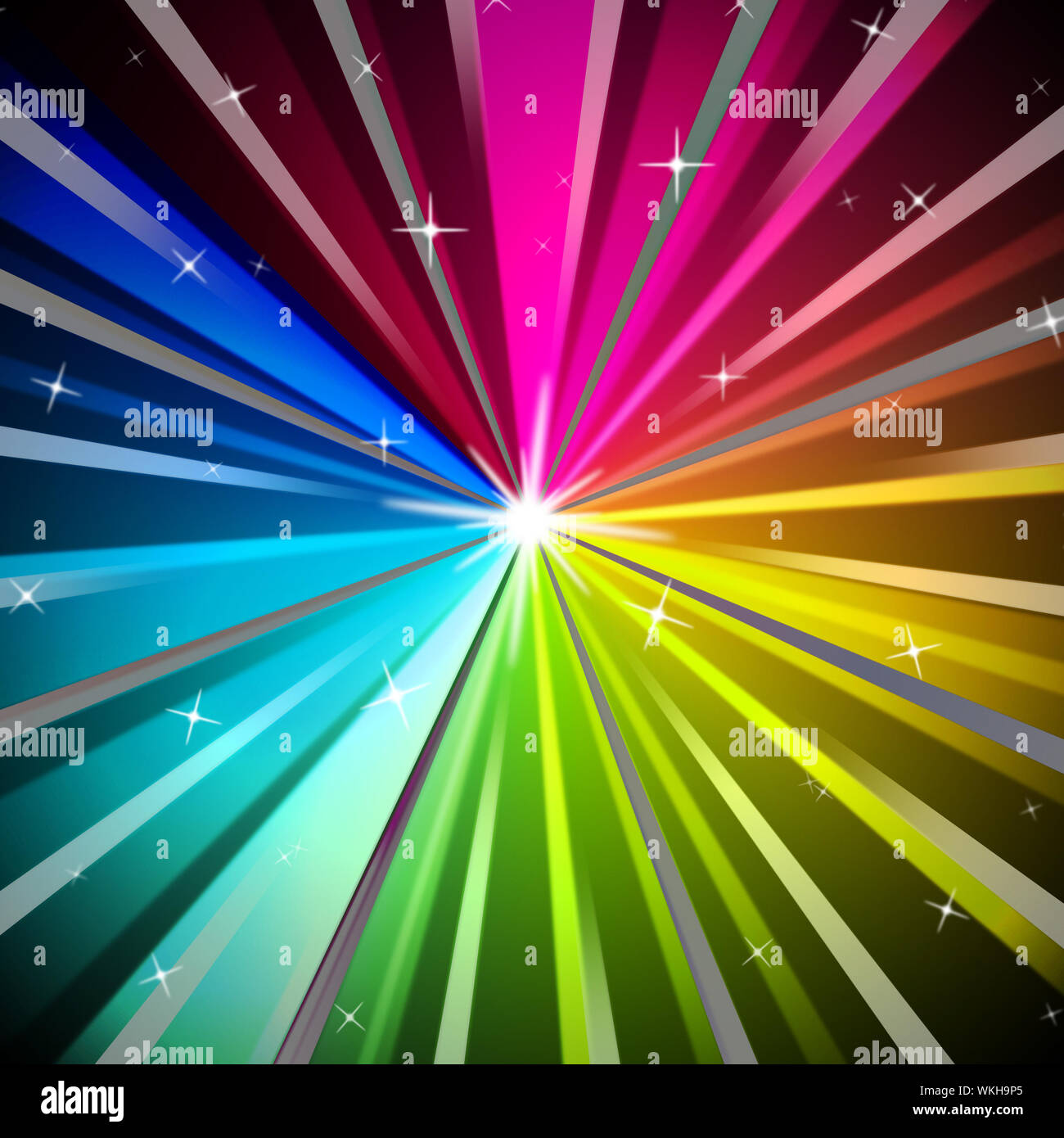 Colorful Rays Background Showing Brightness Rainbow And Radiating Stock ...
