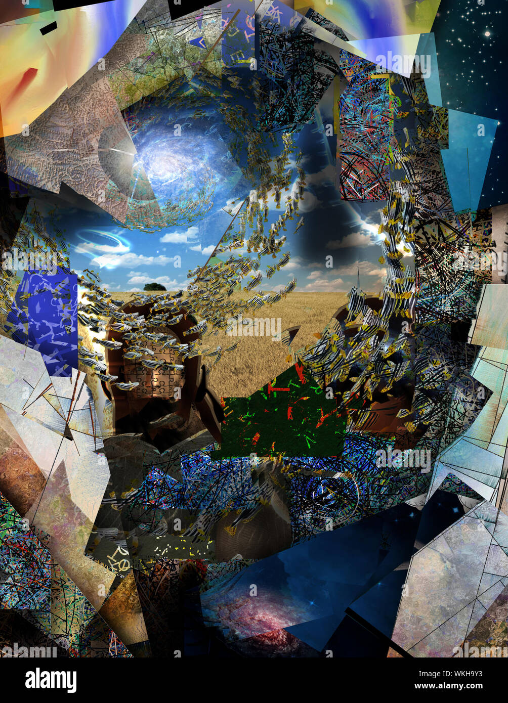 Abstract Surreal Layered Image. Eternal Mind or vortex of life Stock ...