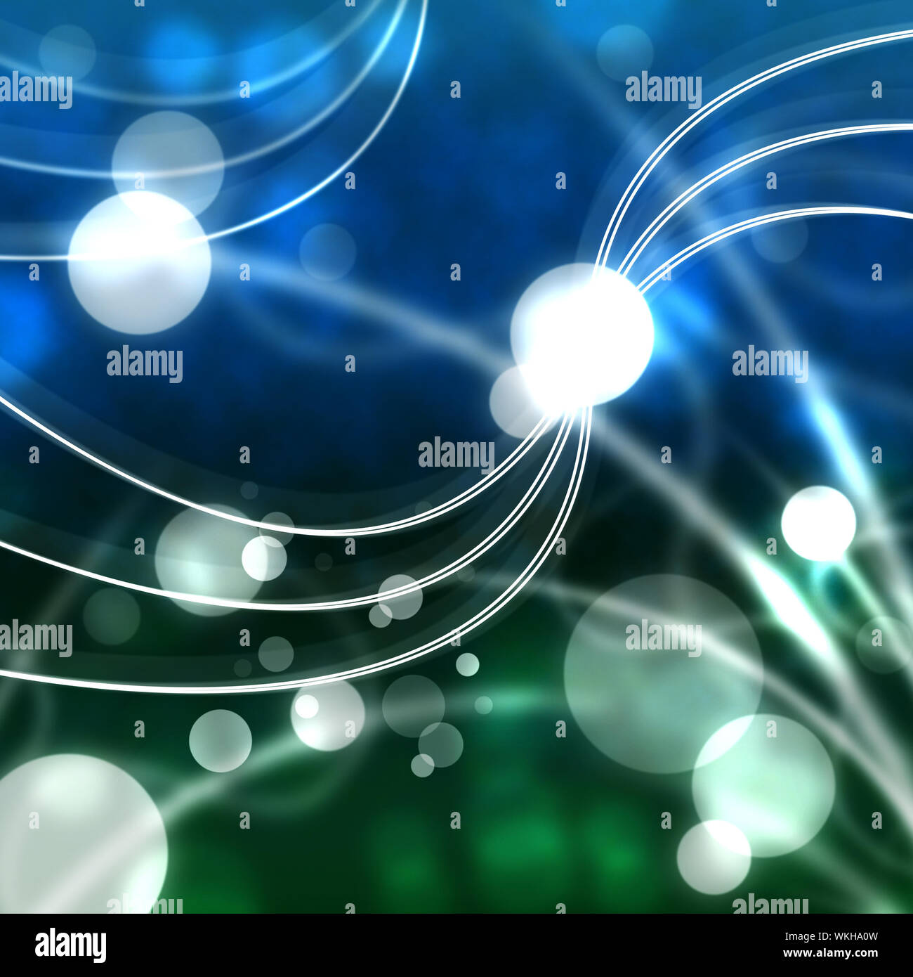 Sea And Dots Background Meaning Glowing Bubbles Stock Photo - Alamy