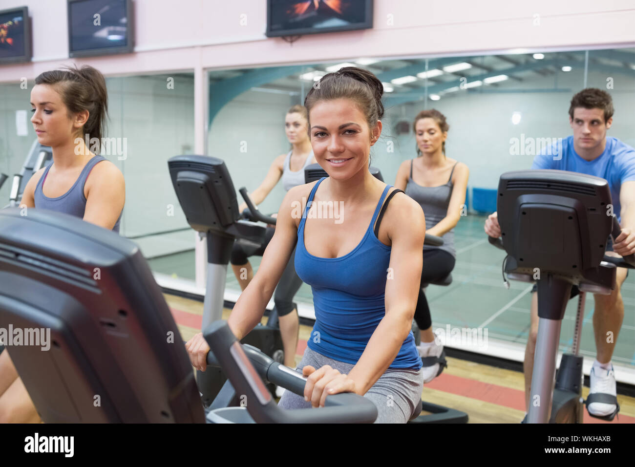 Man spinning wheel gym hi-res stock photography and images - Alamy