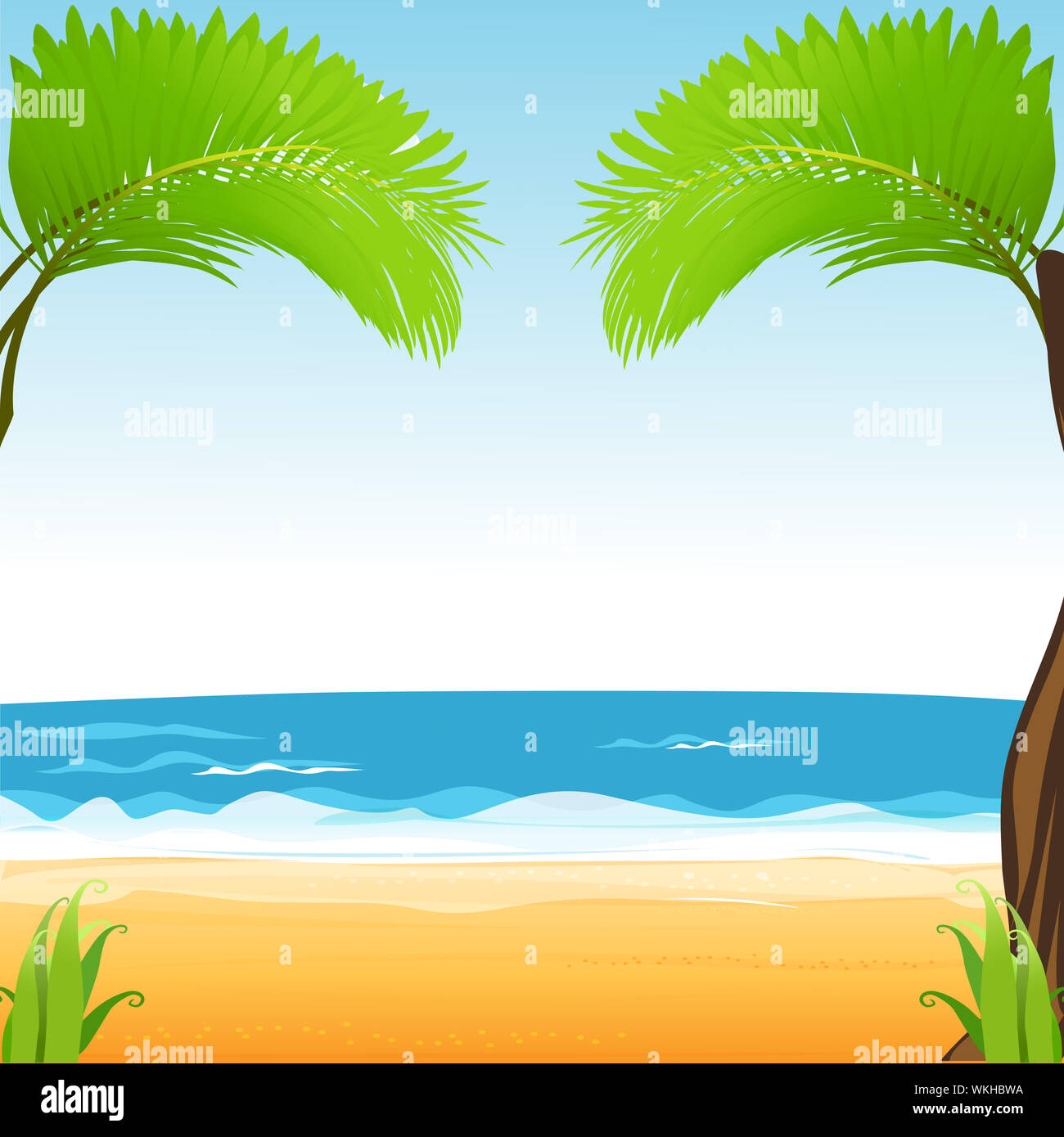 illustration of beach view Stock Photo - Alamy