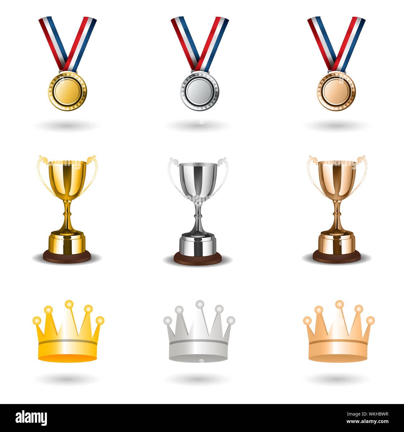 illustration of reward icons on white background Stock Photo - Alamy