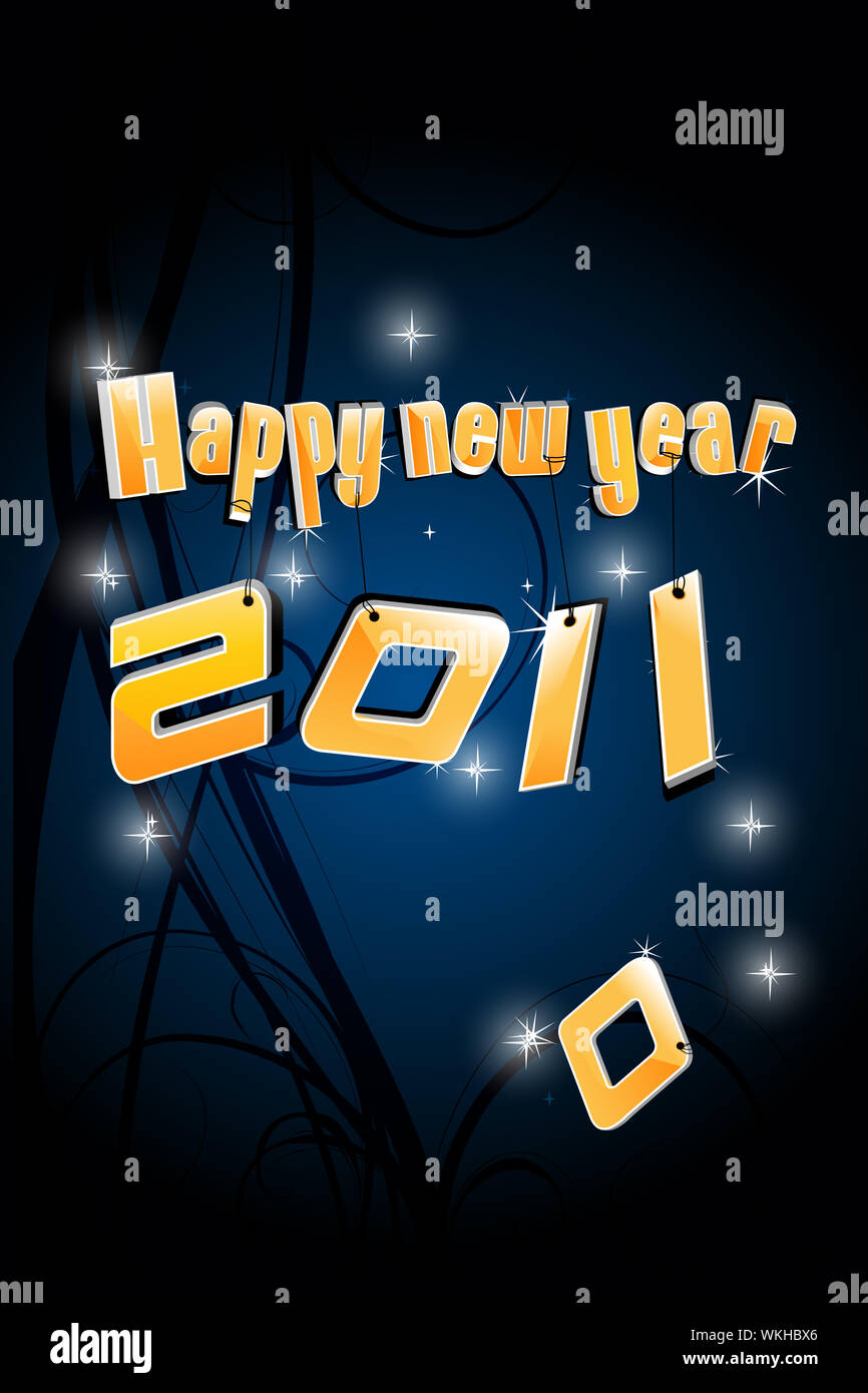 illustration of abstract new year card Stock Photo - Alamy