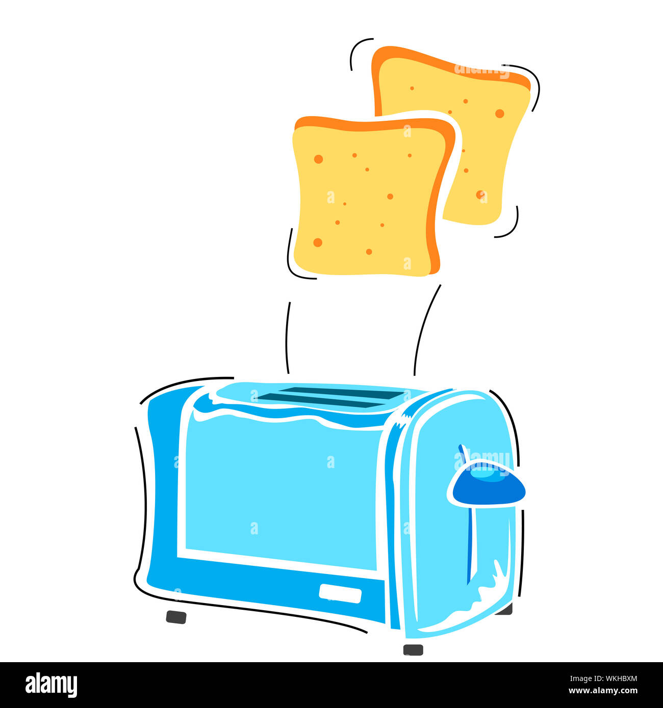 illustration of toster with slice on white background Stock Photo - Alamy