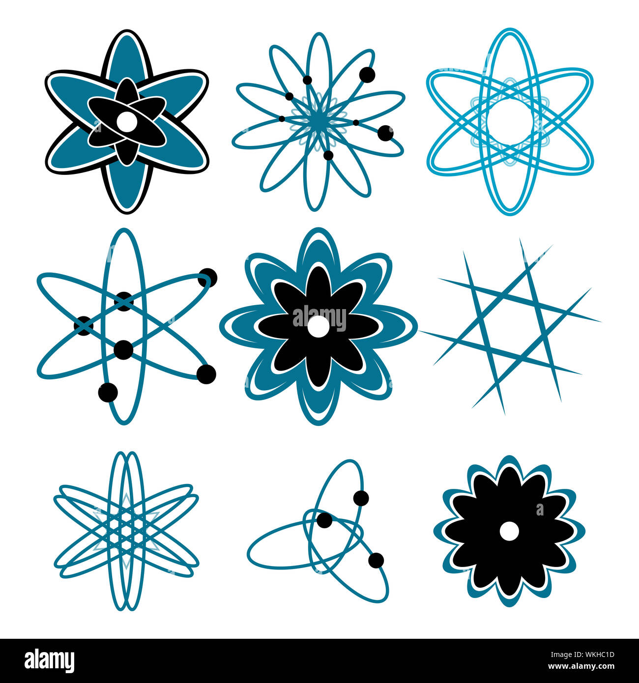 illustration of atoms on white background Stock Photo - Alamy