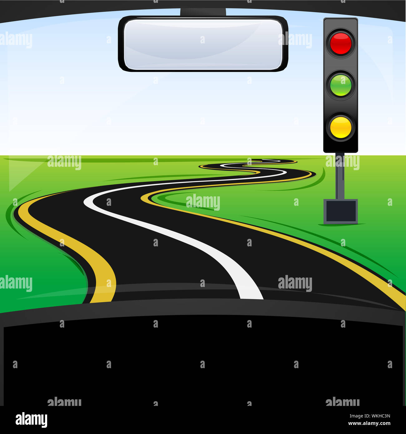 illustration of traffic signal on the way Stock Photo - Alamy