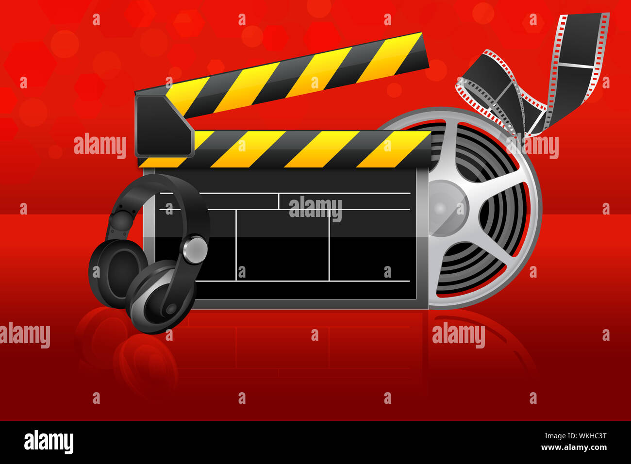 illustration of abstract entertainment icons on white background Stock ...