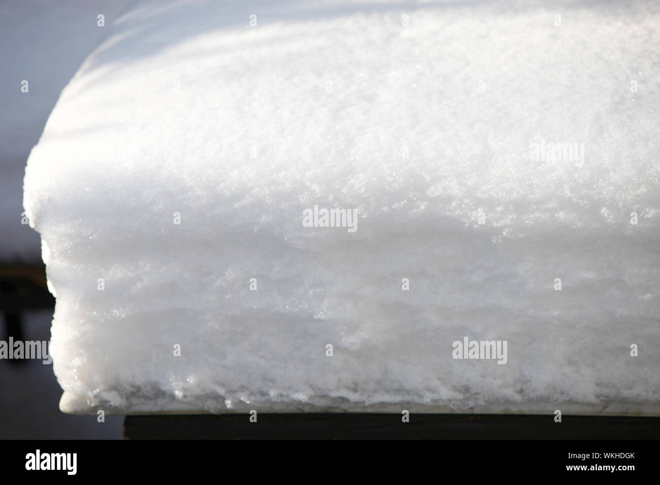 thick layer of snow - photographed from the side Stock Photo - Alamy
