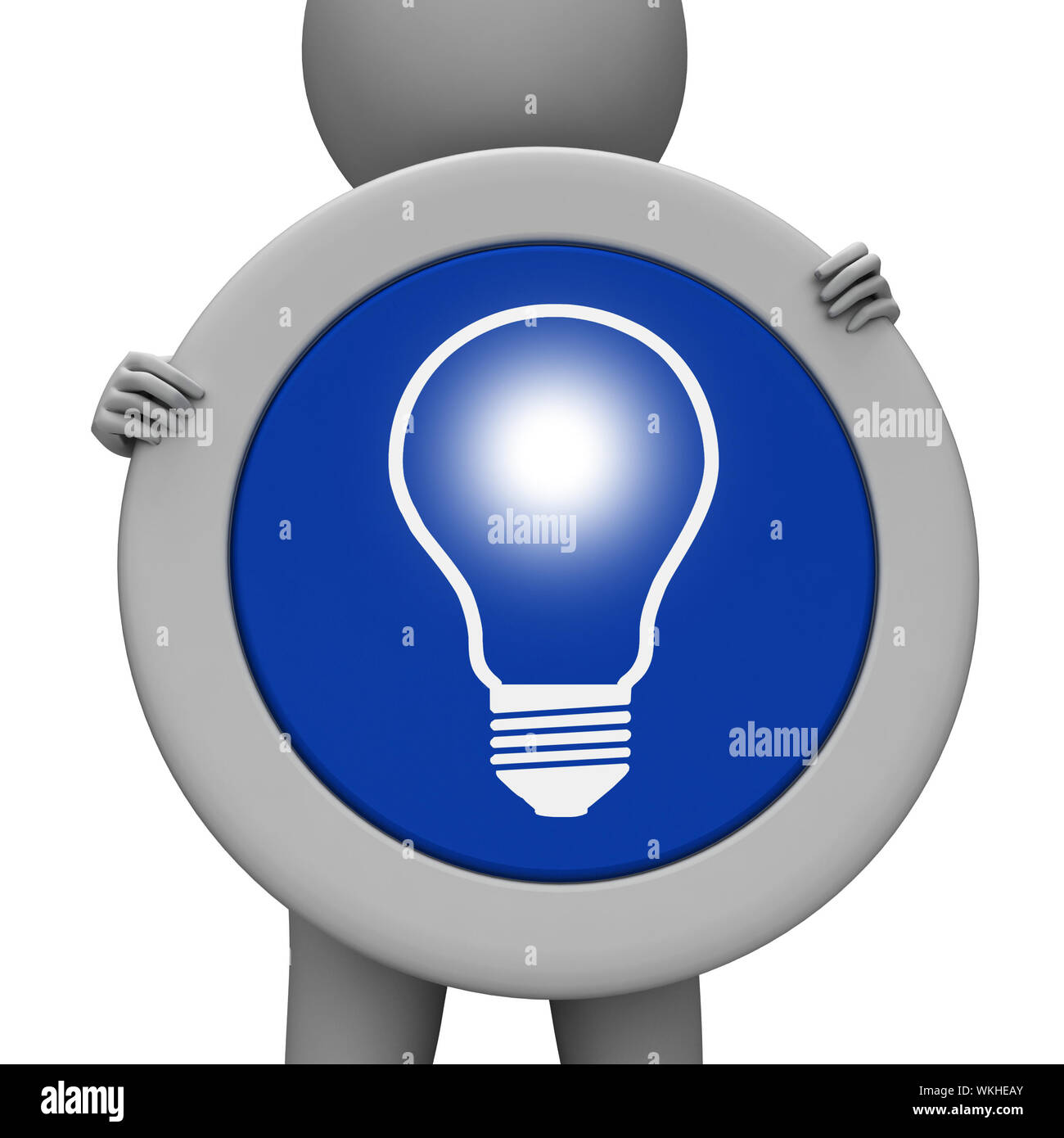 Light Bulb Indicating Bright Lamp And Placard Stock Photo - Alamy