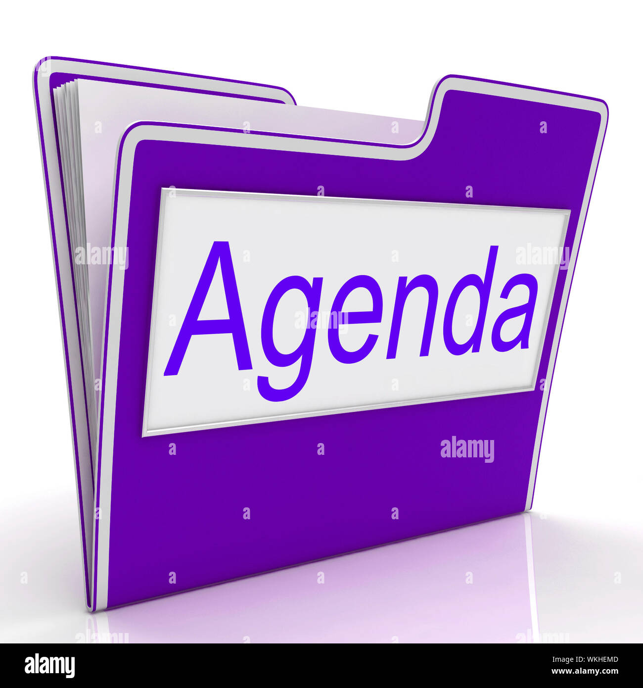 Agenda Folders Showing Schedule Lineup Or Timetable Stock Photo - Alamy