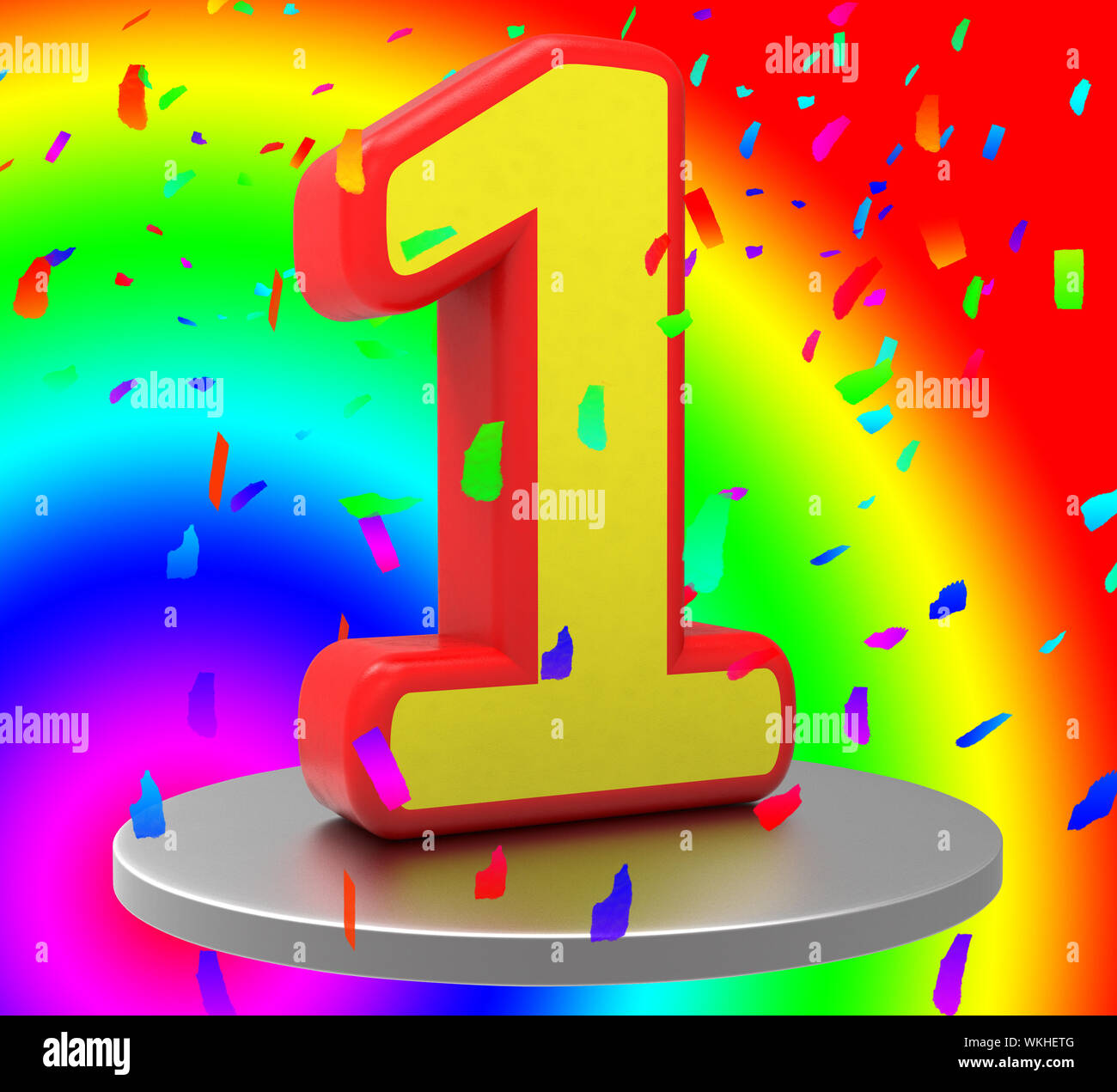 First One Representing Happy Anniversary And Greetings Stock Photo - Alamy