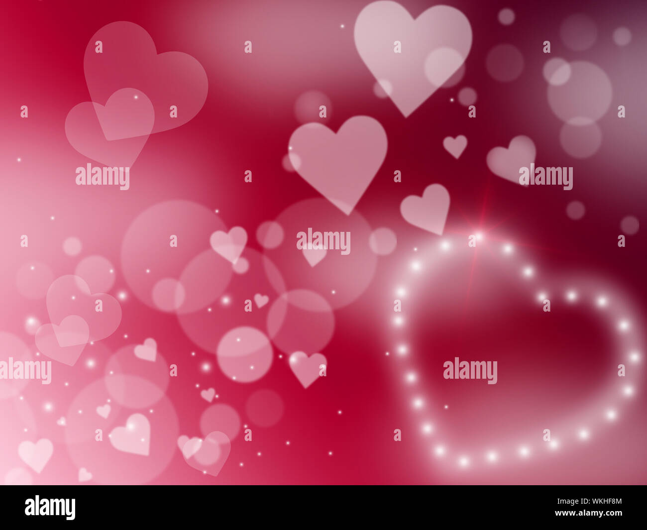 Hearts Glow Indicating Valentine Day And Illuminated Stock Photo - Alamy