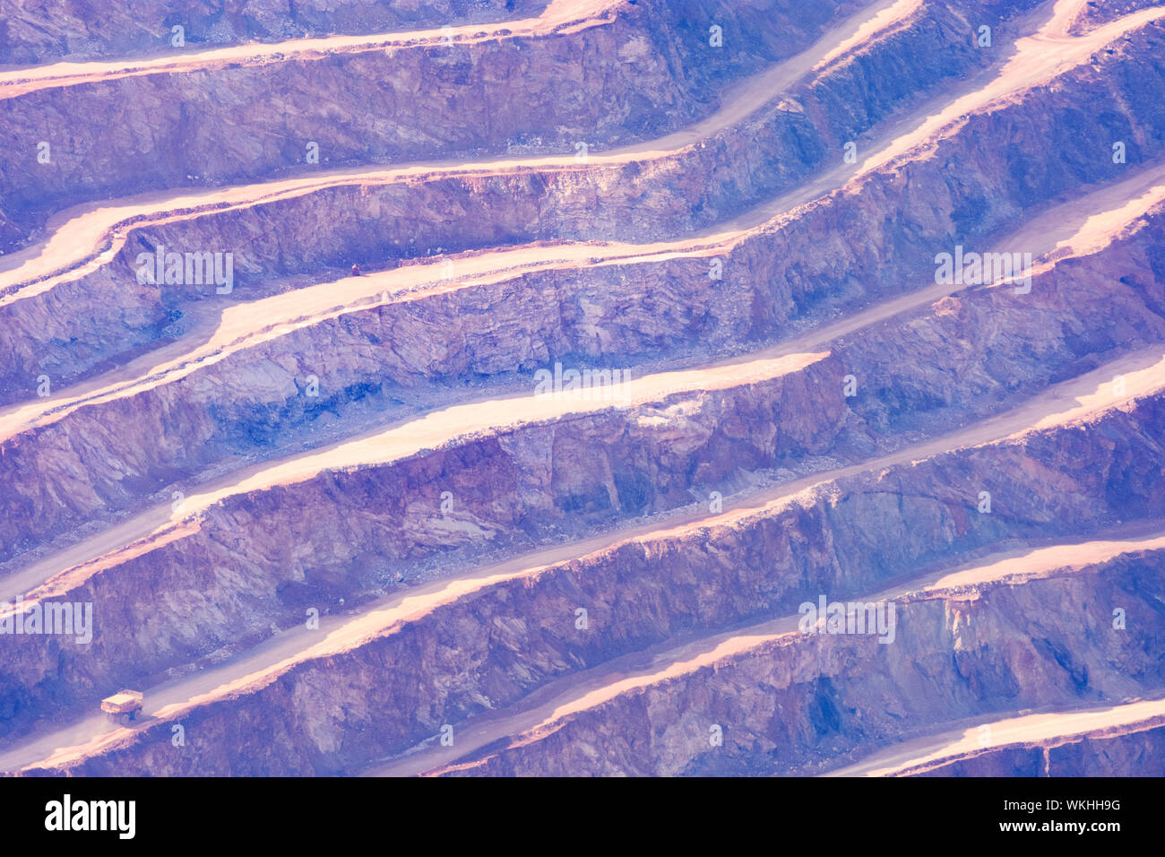 Eisenerz: mountain Erzberg of iron ore mine, Hauly truck trip for ...