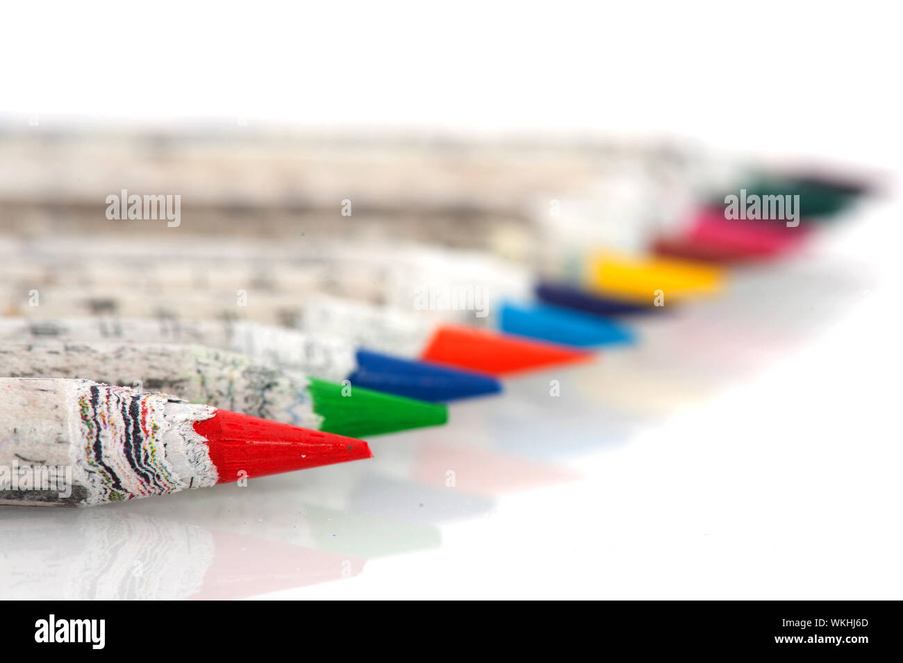 Chinese color pencils made from newspapers in a pattern Stock Photo - Alamy