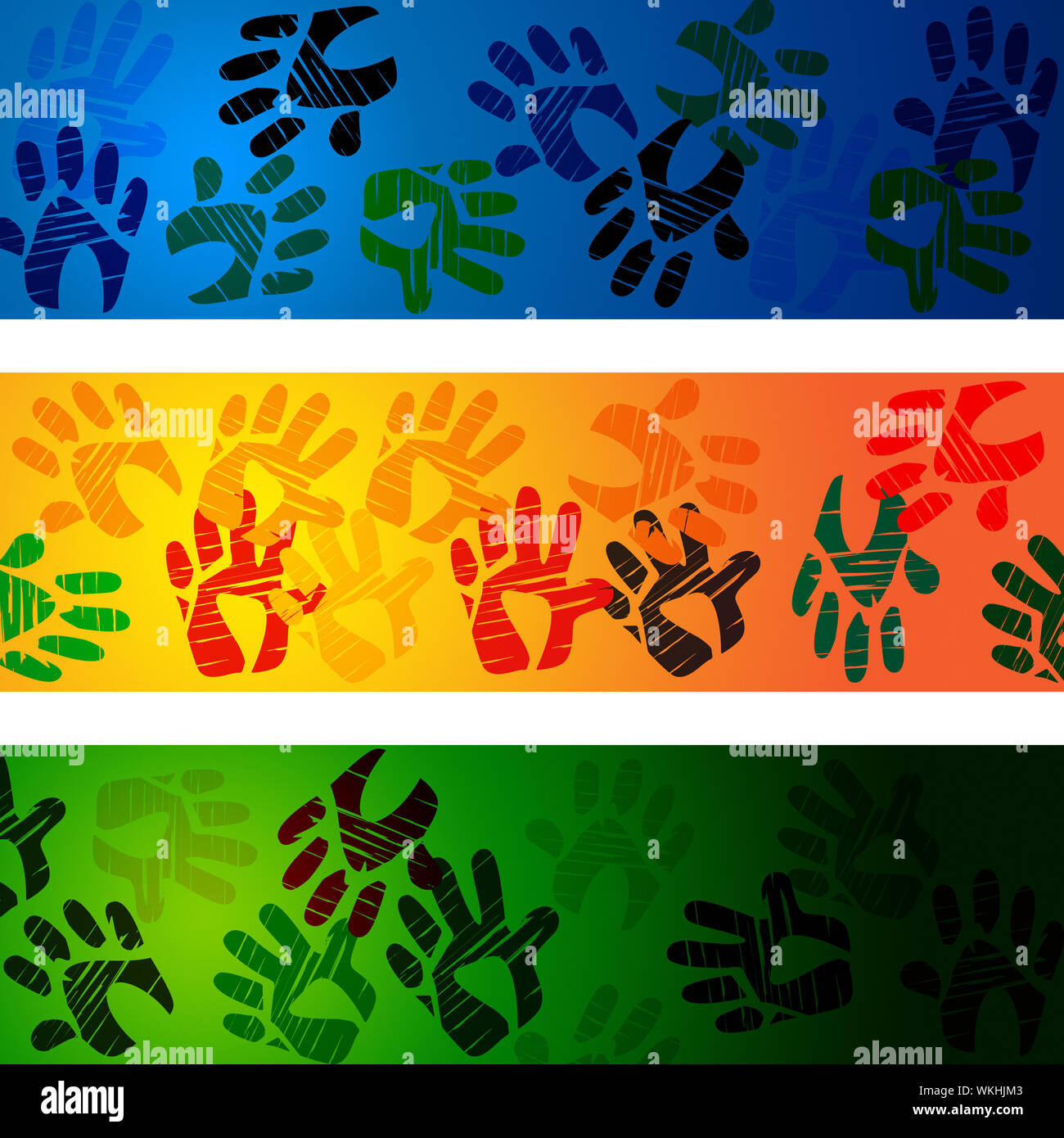 Handprints Background Meaning Hands Together And Abstract Stock Photo ...