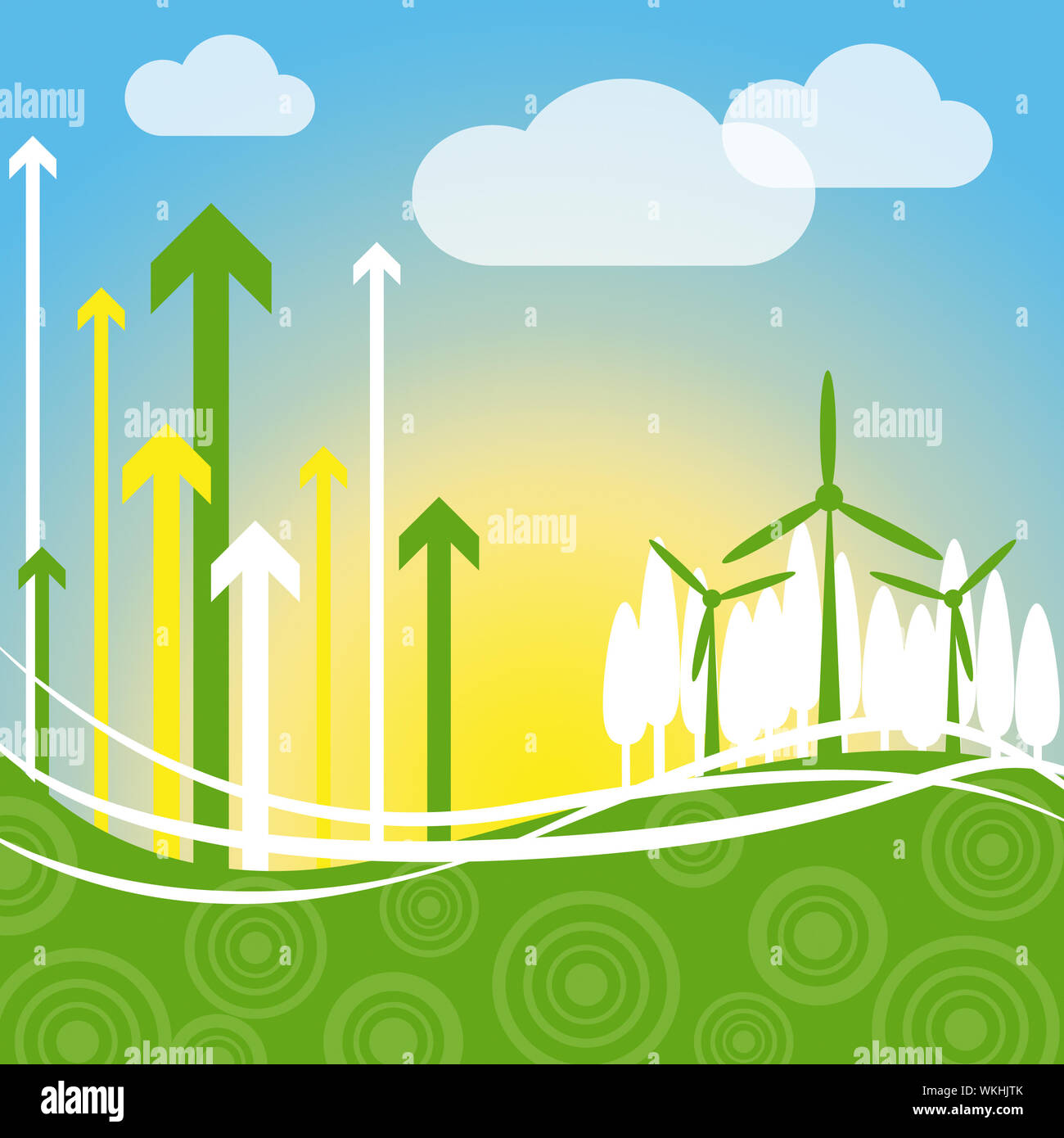 Wind Power Showing Renewable Resource And Environment Stock Photo - Alamy