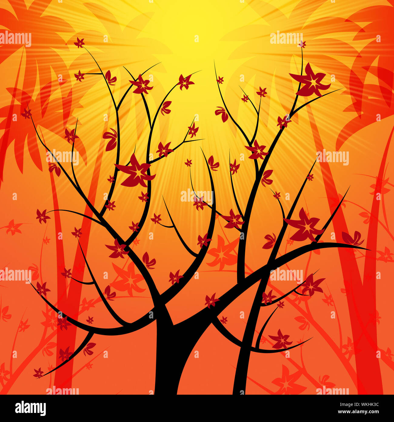 Glow Tree Meaning Trees Forest And Rural Stock Photo - Alamy