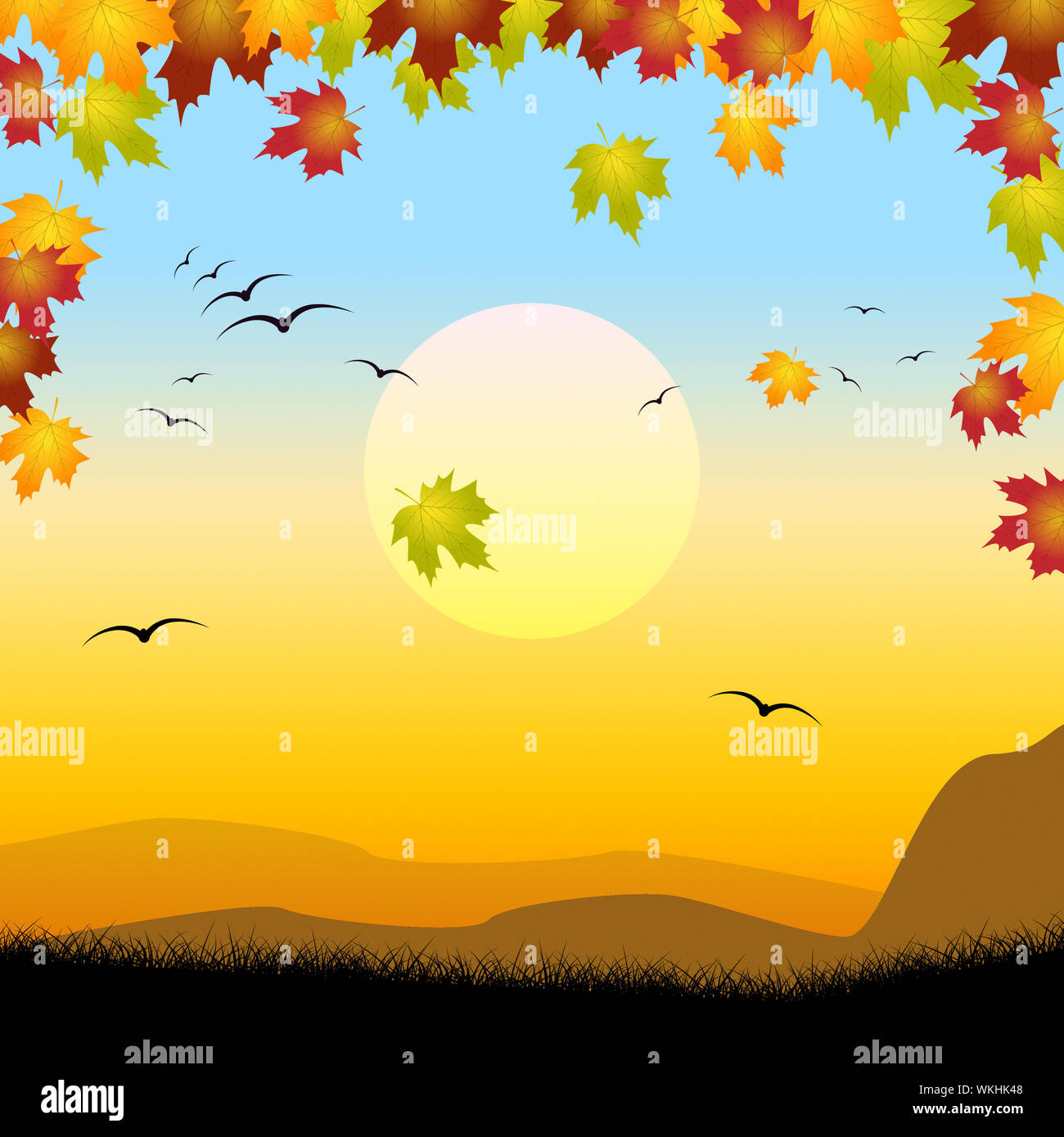 Sunset Landscape Indicating Nature Scene And Natural Stock Photo - Alamy