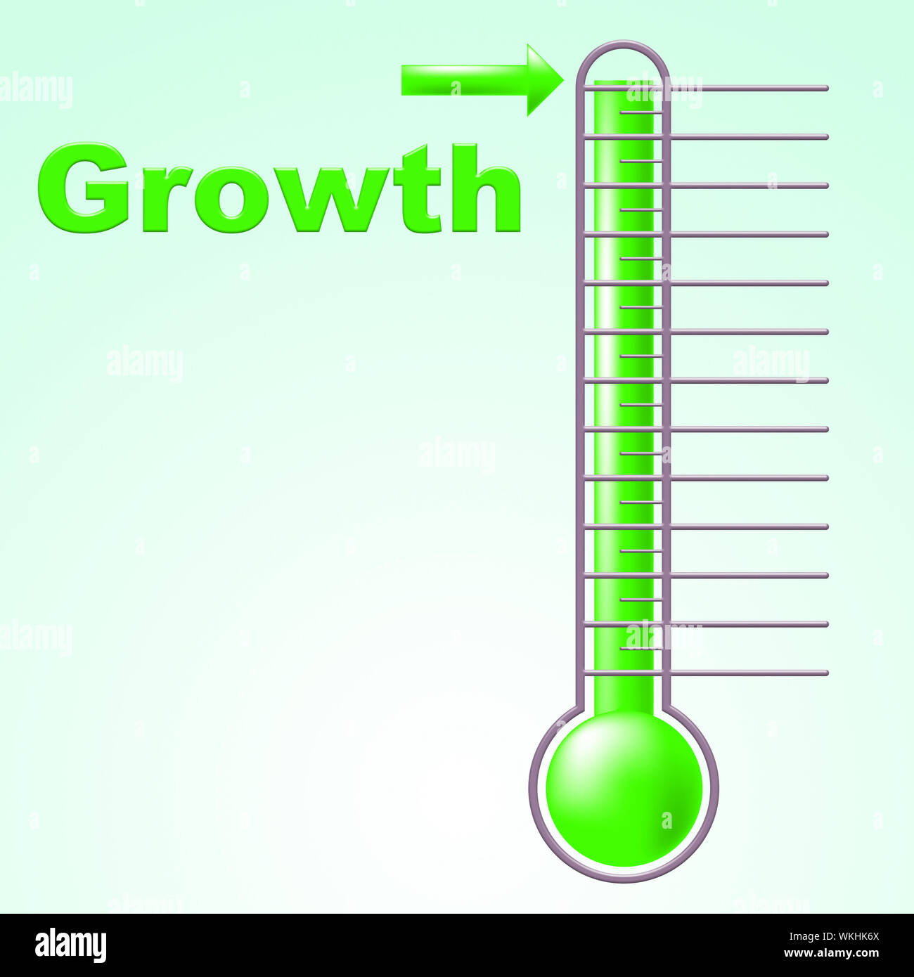 Thermometer Growth Showing Scale Rise And Develop Stock Photo - Alamy