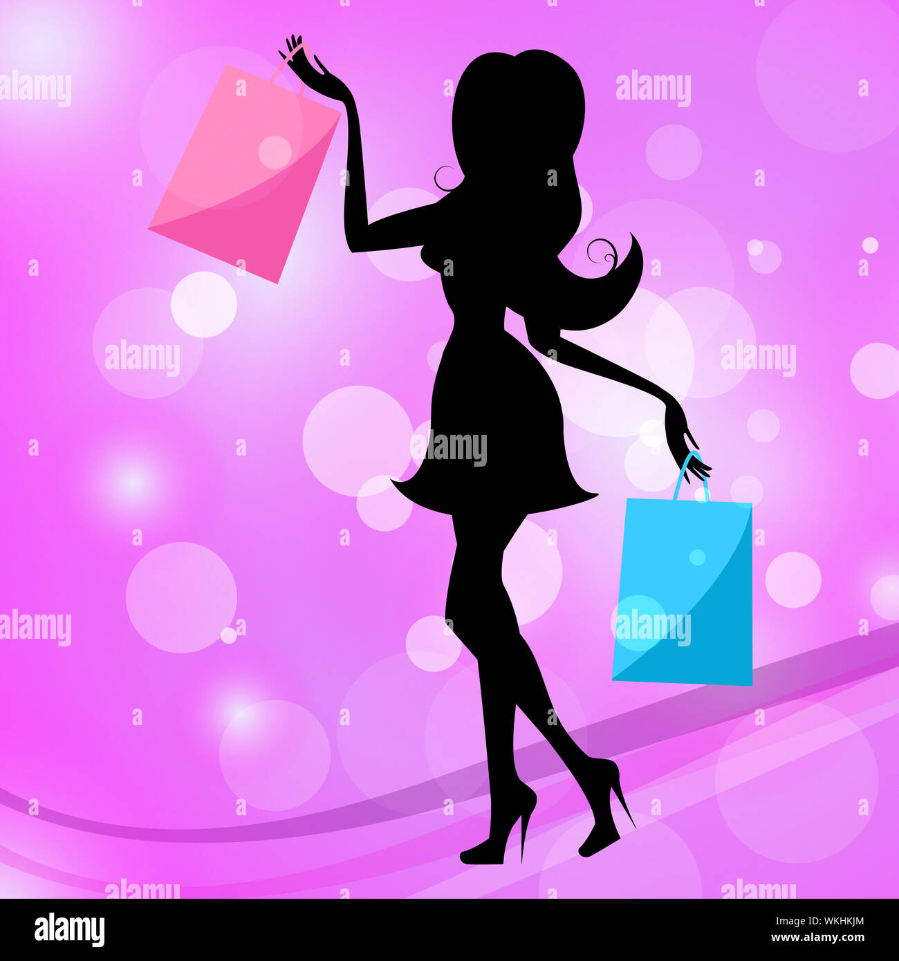Shopping Woman Meaning Commercial Activity And Commerce Stock Photo - Alamy