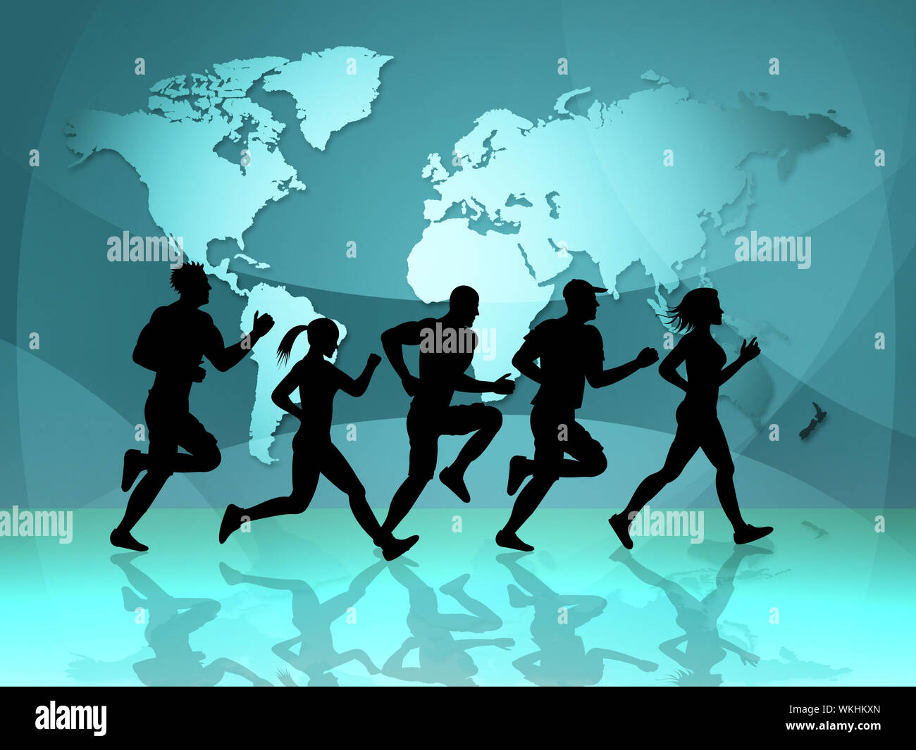 World Map Meaning Get Fit And Exercise Stock Photo - Alamy