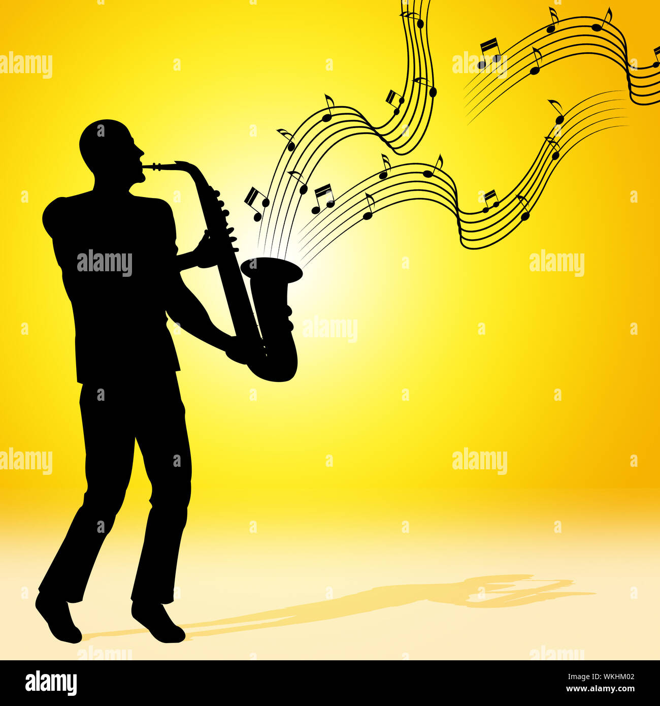 Saxophone Sun Indicating Jazz Music And Sunny Stock Photo - Alamy