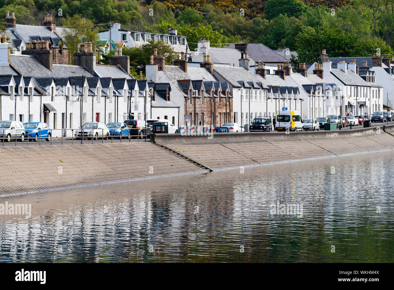 View of Ullapool on the North Coast 500 tourist motoring route in ...