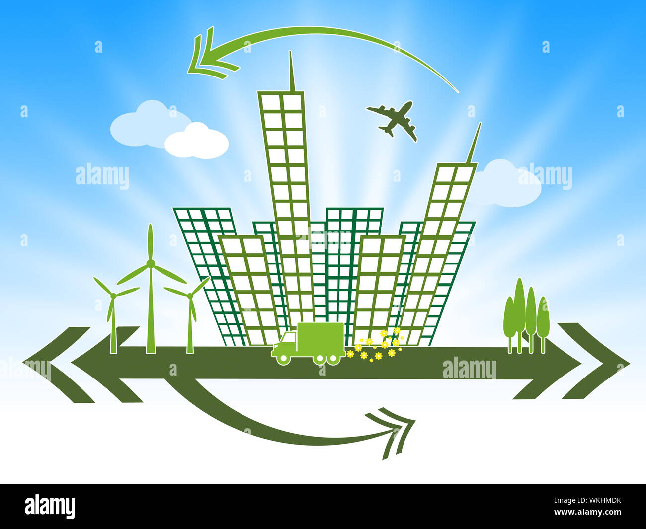 Office Buildings Indicating Skyscraper Company And Skyscrapers Stock ...