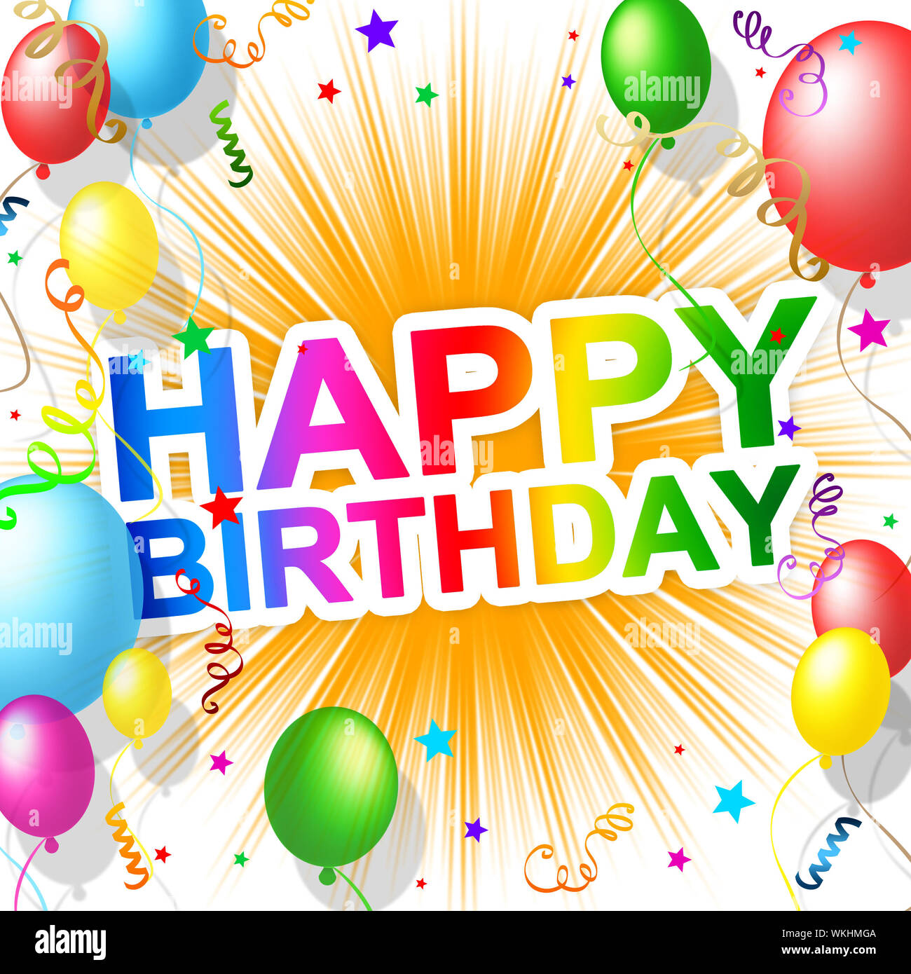 Happy Birthday Showing Happiness Celebrations And Greetings Stock Photo ...