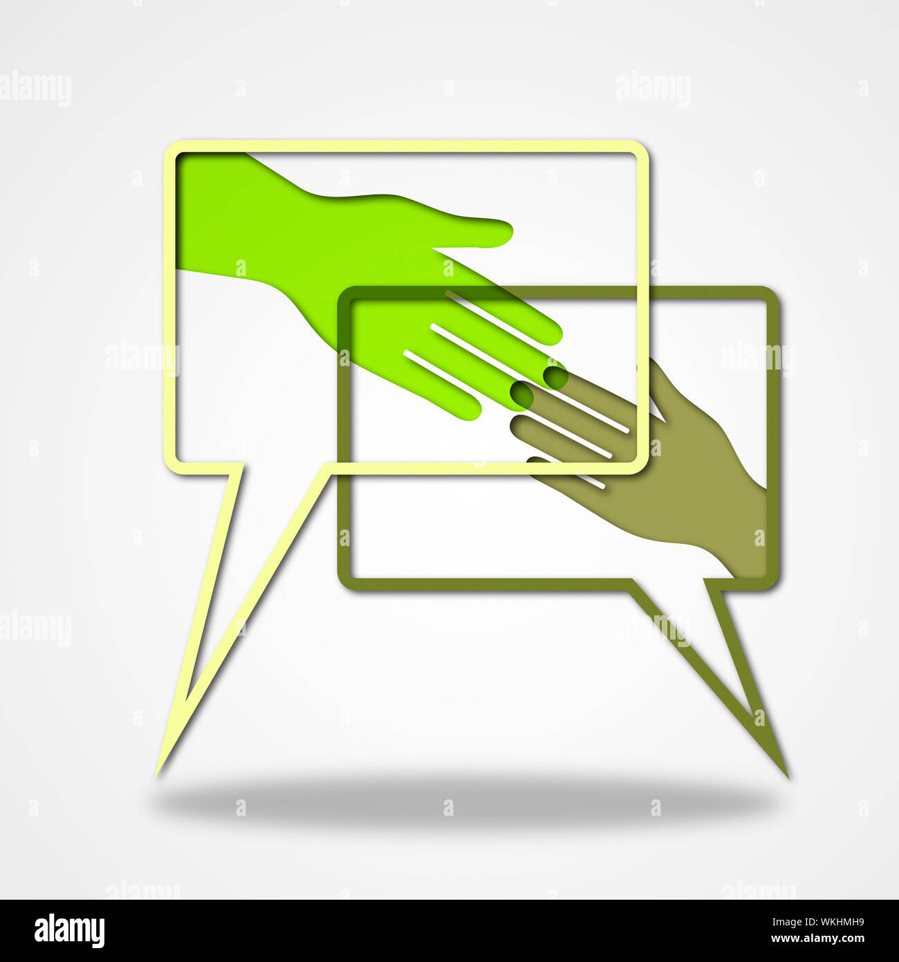 Holding Hands Representing All Right And Yeah Stock Photo - Alamy