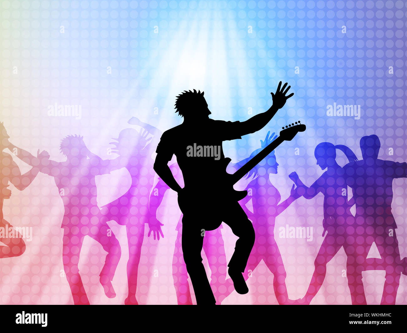 Stage Music Showing Acoustic Guitar And Rock Stock Photo - Alamy