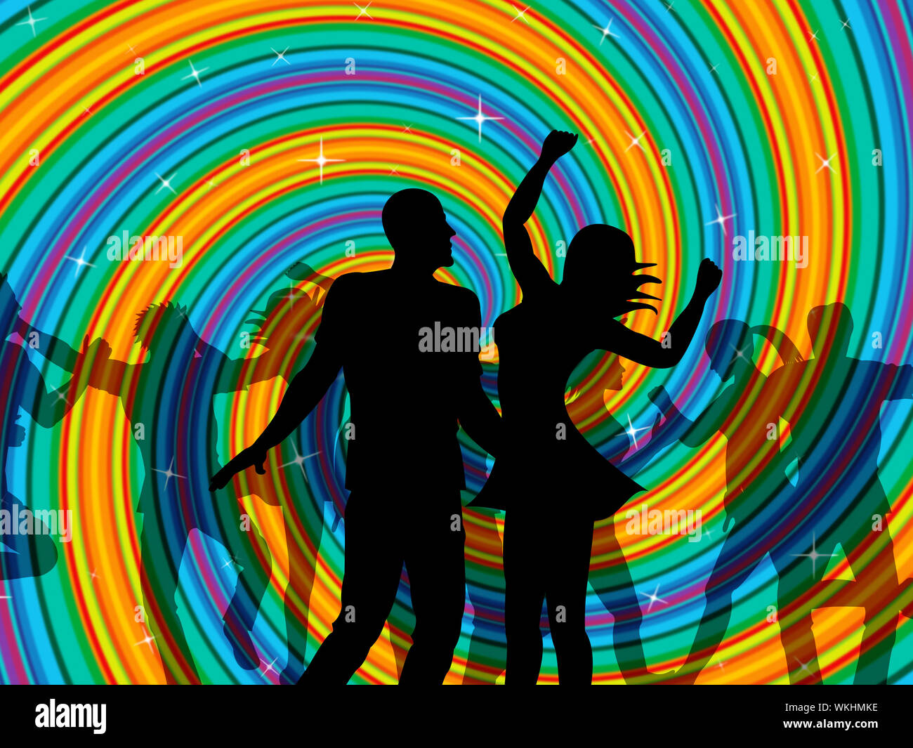 Dancing Disco Showing Dancer Party And Celebrations Stock Photo - Alamy