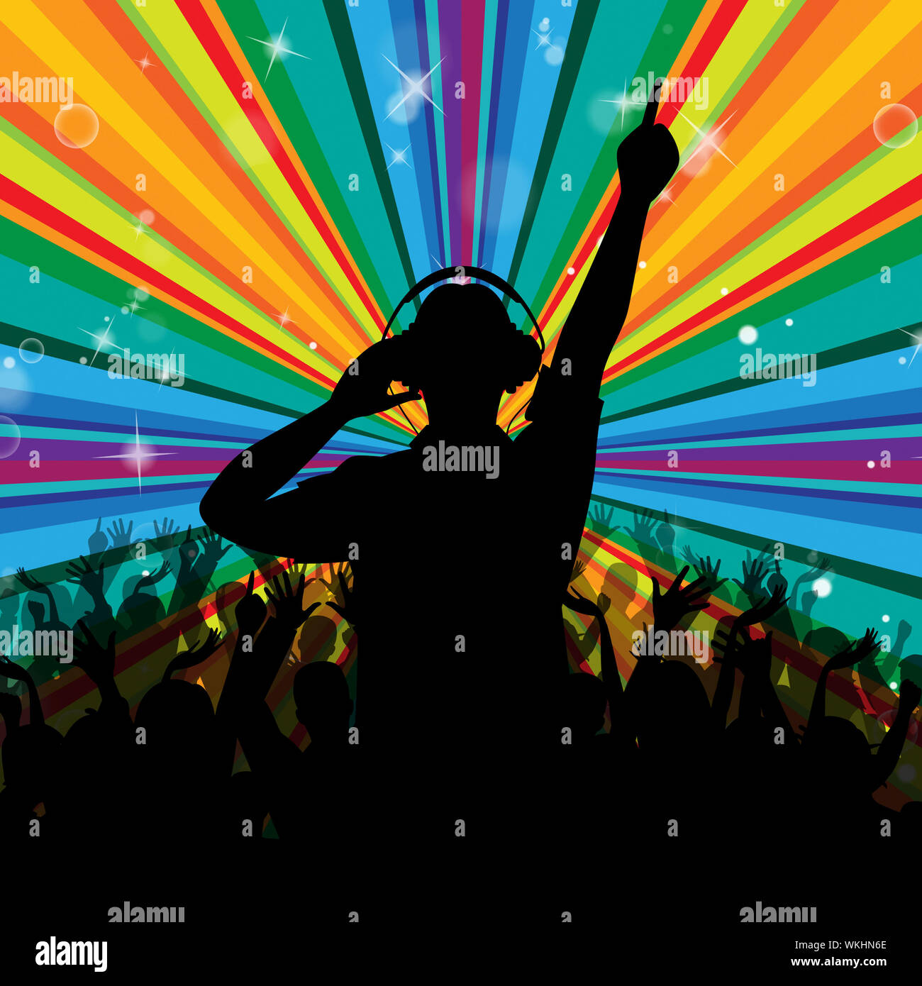 Rays Disco Meaning Party Dj And Jockey Stock Photo - Alamy