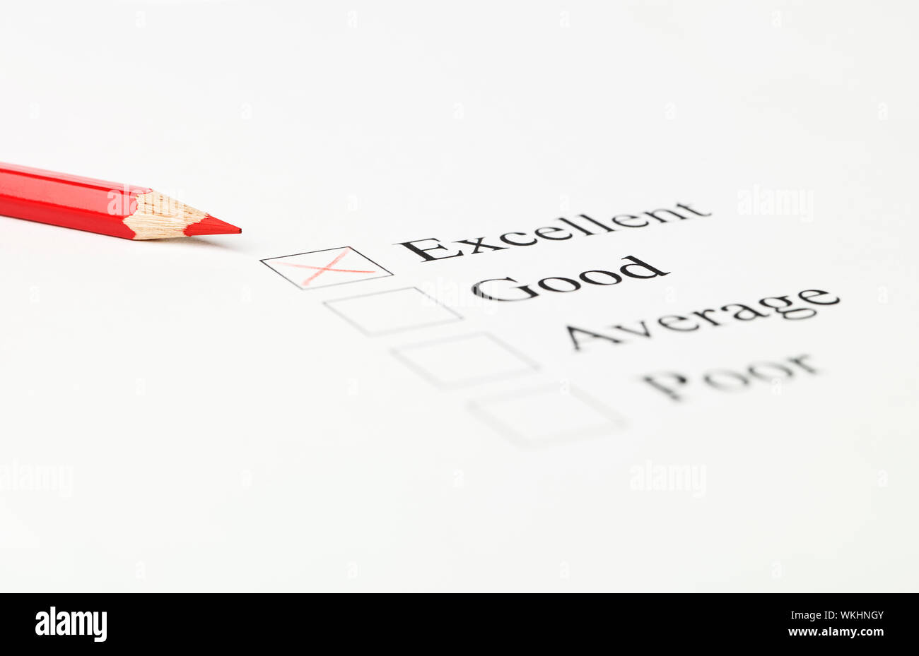 Red pen and checkboxes Stock Photo - Alamy