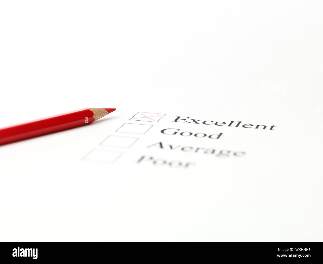Red pen and checkboxes Stock Photo - Alamy