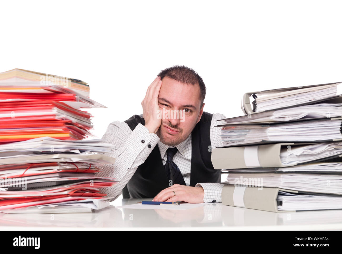 Hard working man in a office Stock Photo - Alamy