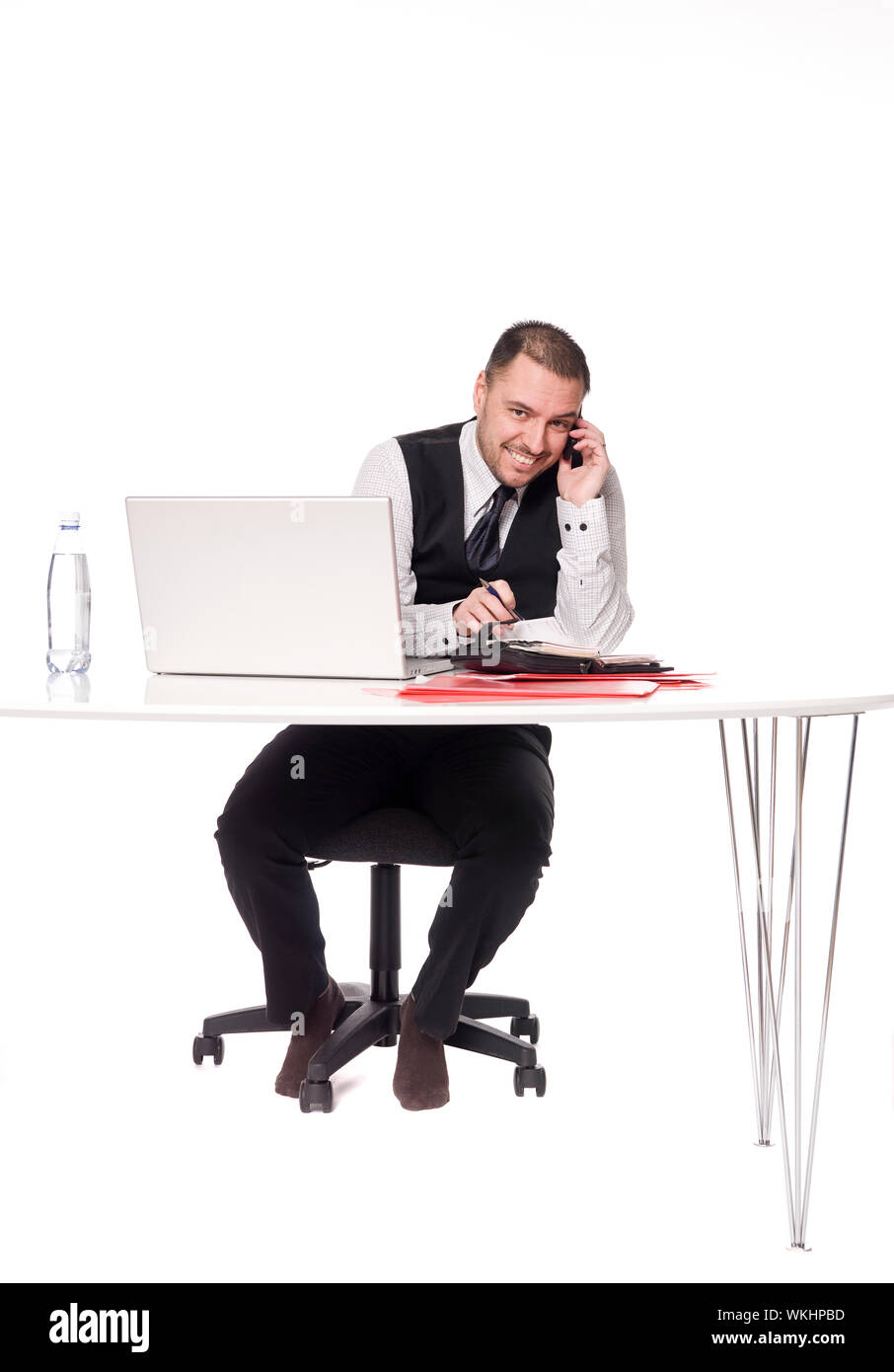 Man behind office desk Cut Out Stock Images & Pictures - Alamy