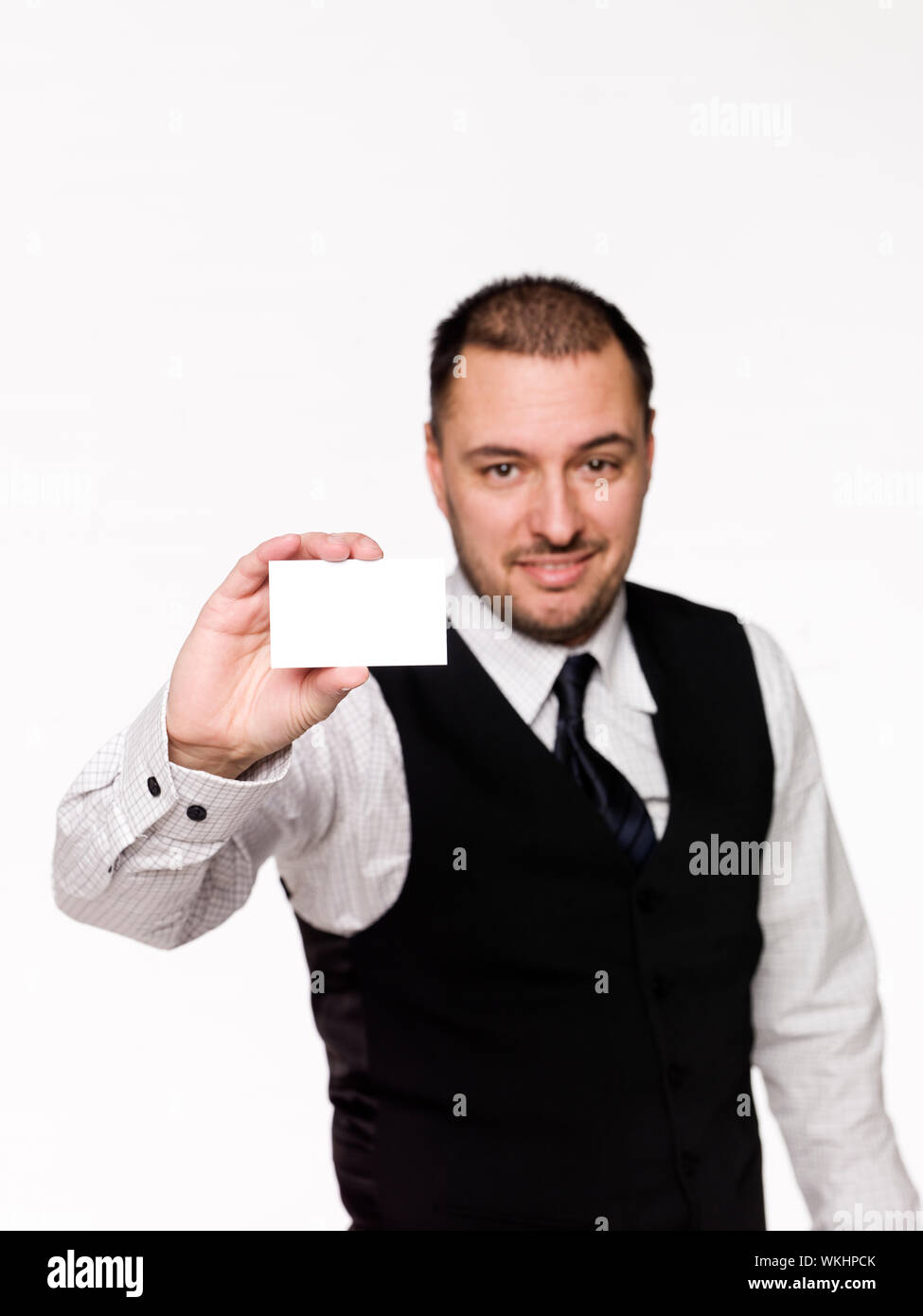 Man showing a sign Stock Photo - Alamy