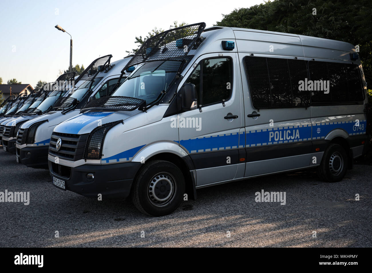 POLAND, CZESTOCHOWA 15 August 2019: Polish police car parked on the ...
