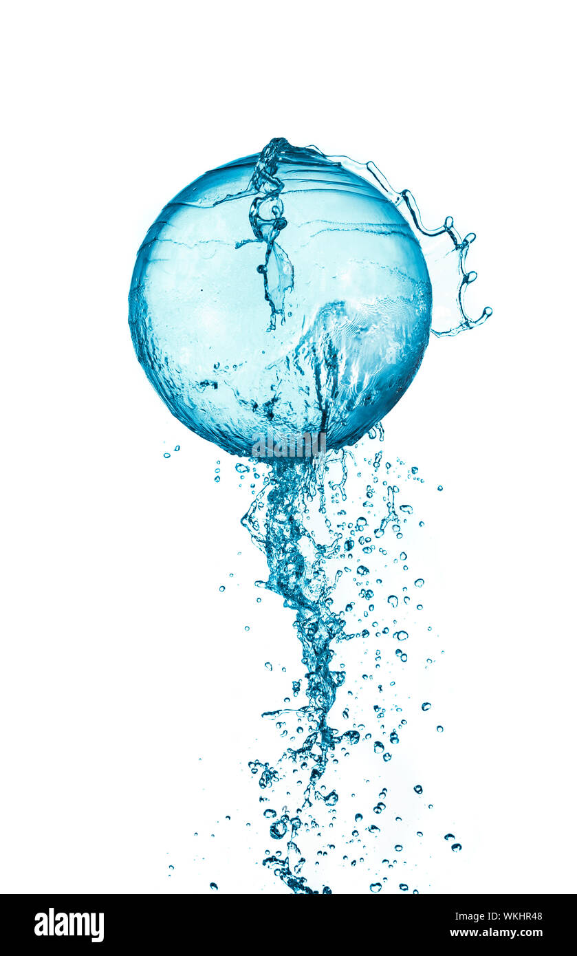 Abstract water ball splash isolated on white background Stock Photo - Alamy