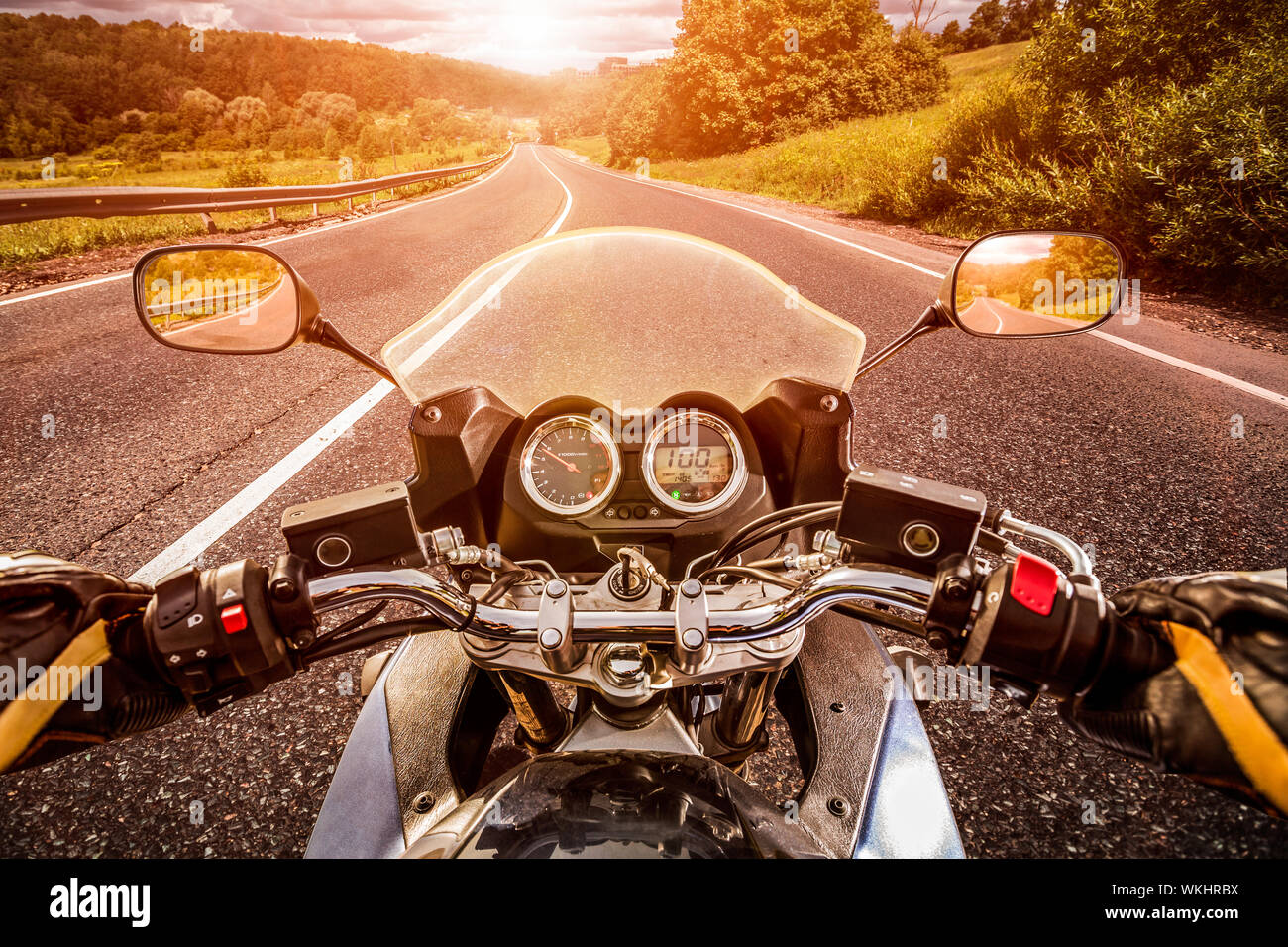 First person view motorcyclist riding hi-res stock photography and ...