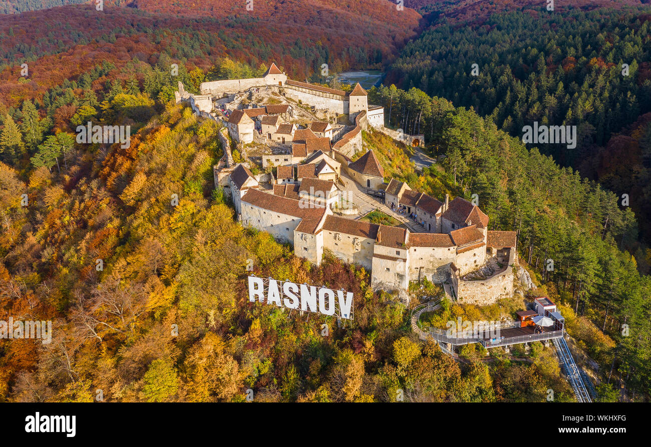 Aerial view rasnov fortress hi-res stock photography and images - Alamy
