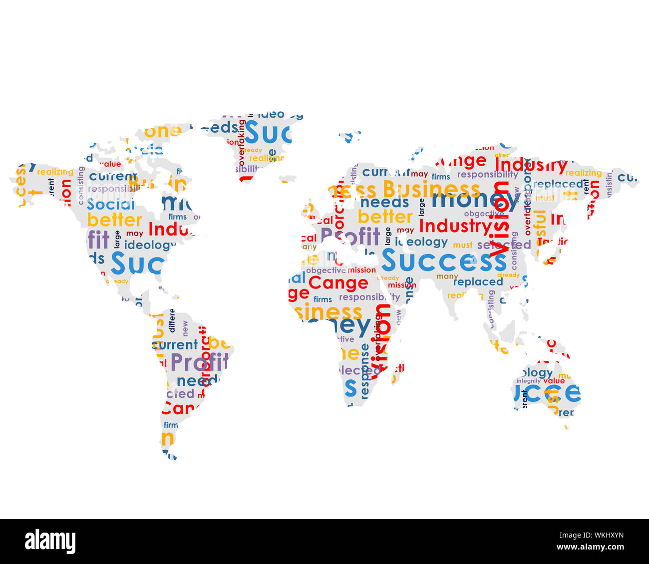 World map with business words. Isolateed on white background Stock ...