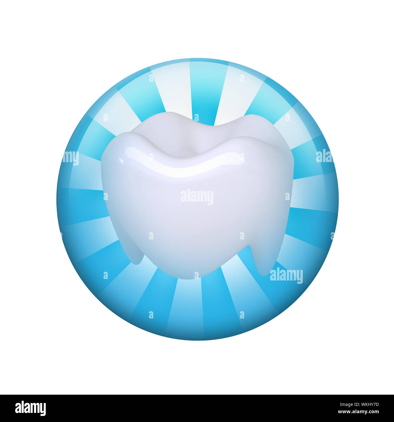 Human tooth. Spherical glossy button. Web element Stock Photo - Alamy