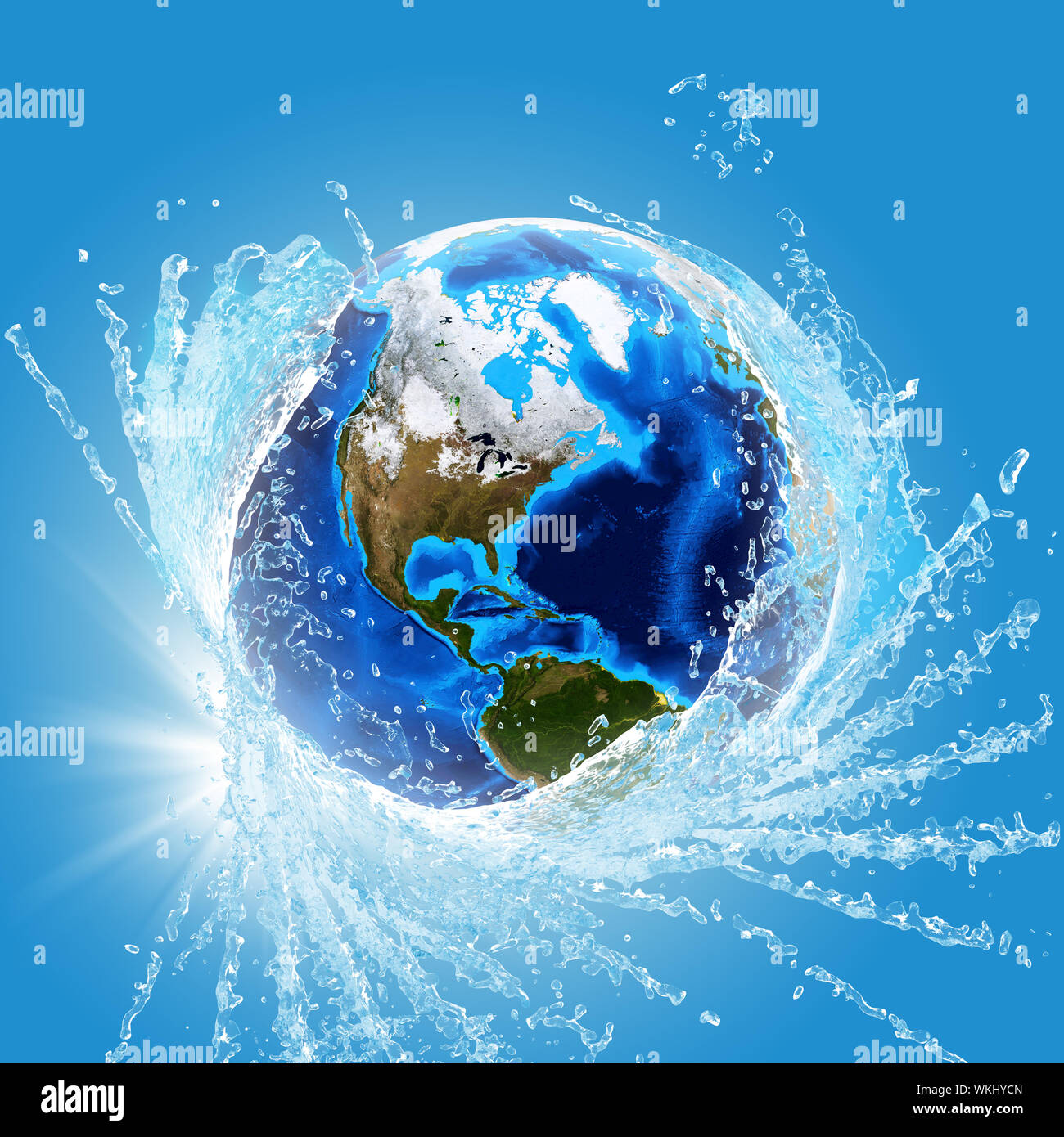 Earth and water. Elements of this image are furnished by NASA Stock ...