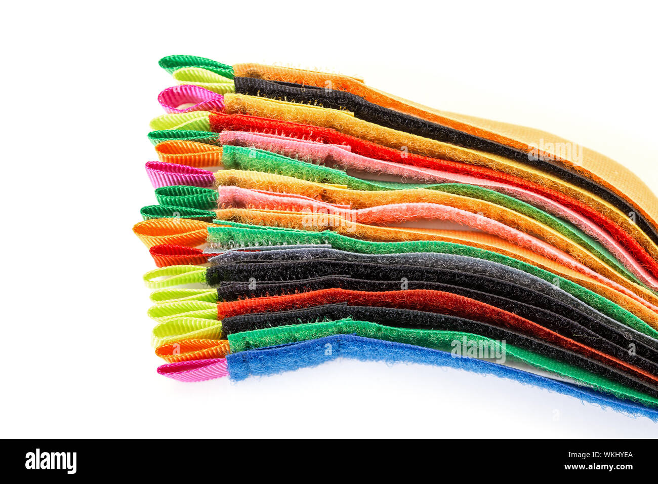Pack of Colorful Velcro Strips, on white background Stock Photo - Alamy