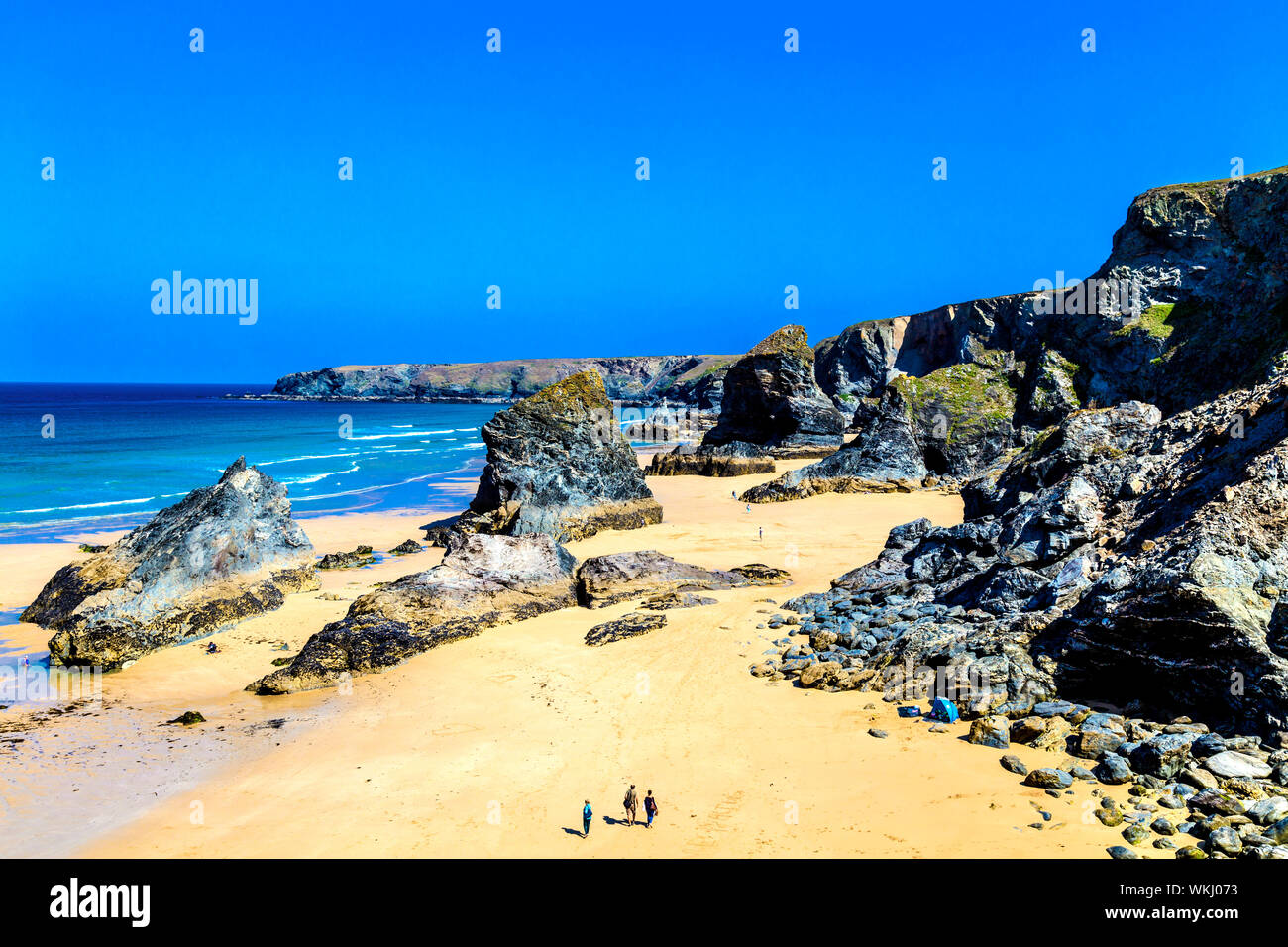 Scenic view of the Bedruthan Steps, Cornwall, UK Stock Photo - Alamy