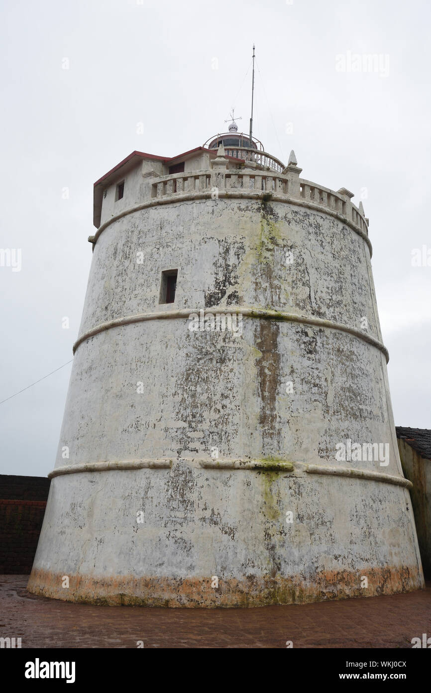 Lighthouse of the Upper Aguada Fort. Bardez, North Goa, India Stock ...